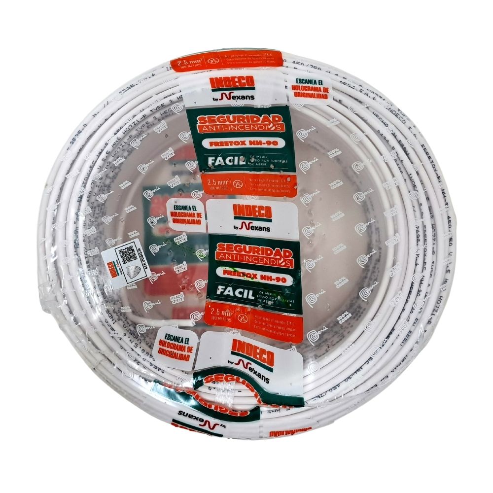 Cable Freetox-pc Nh90 450/750v 2.5mm2 Blanco R100 Indeco - Promart