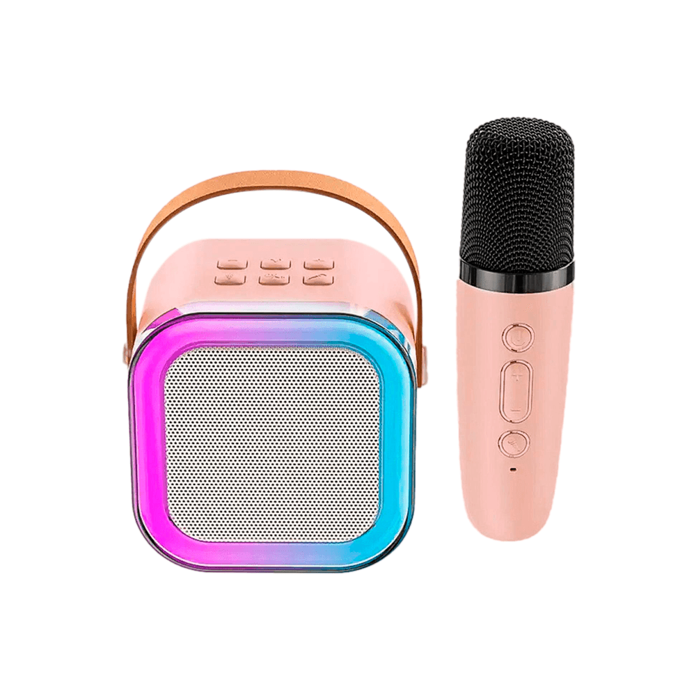 Parlante Bluetooth LED Con Microfono Inalambrico Para Karaoke K12 color Rosado | Promart.pe ...