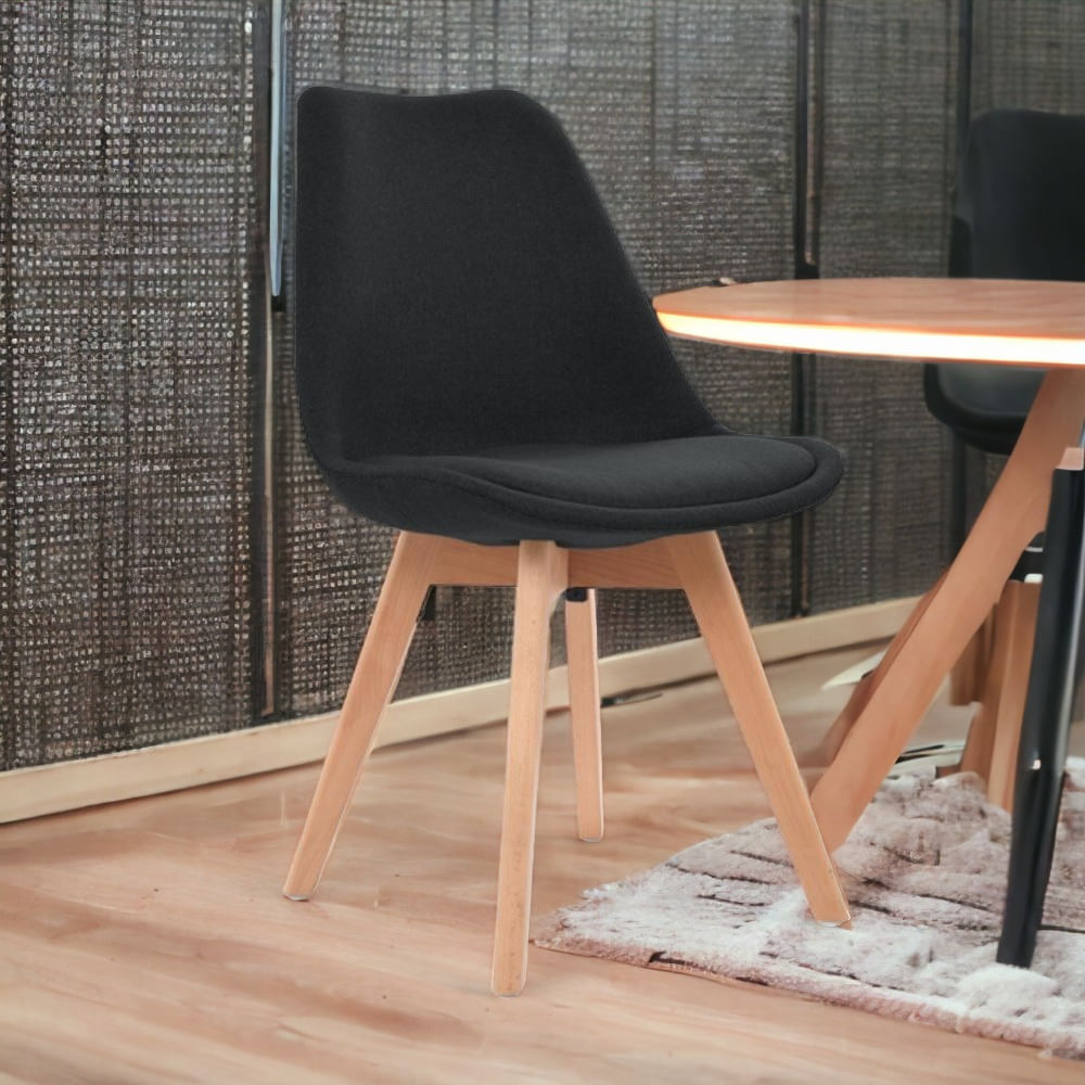 Silla de Diseño Decorativo Ghost Polipropileno/Madera Negro Bonno - Promart