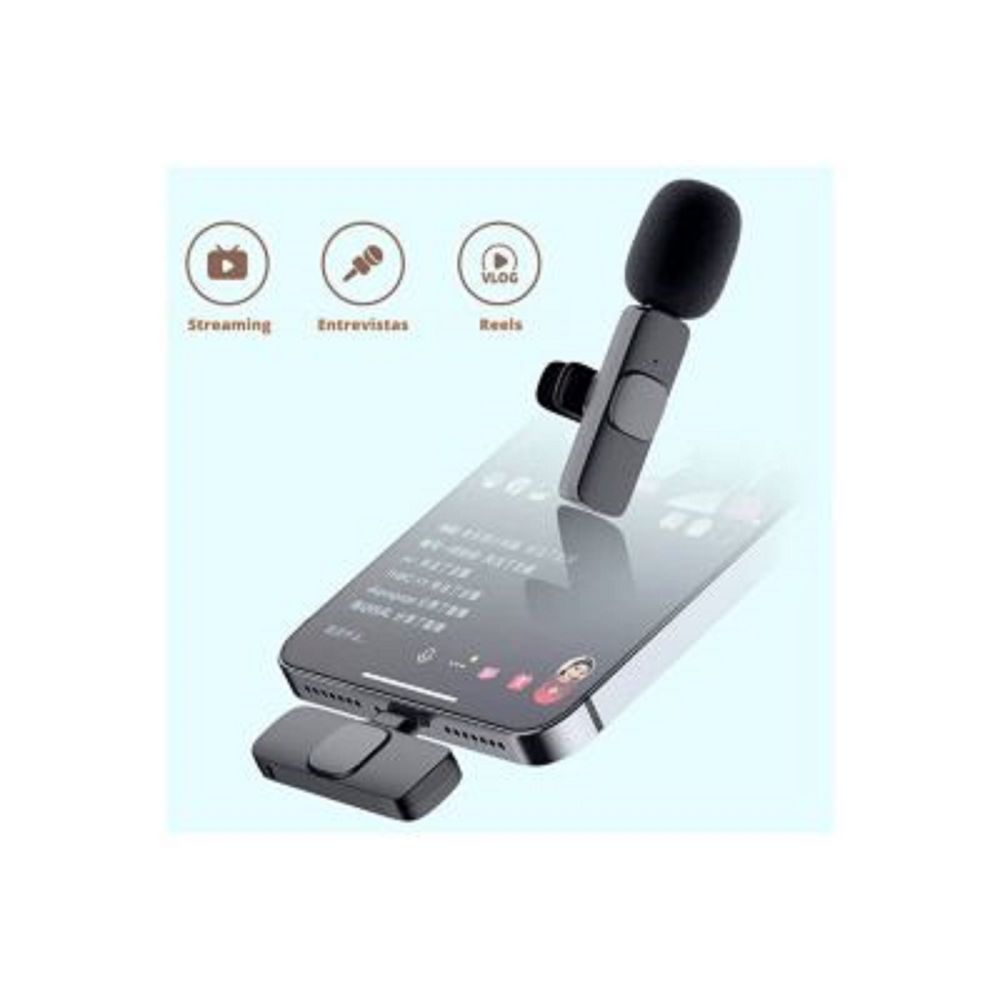 Micrófono Inalámbrico K9 de Solapa Dual Para Celulares iPhone - Promart