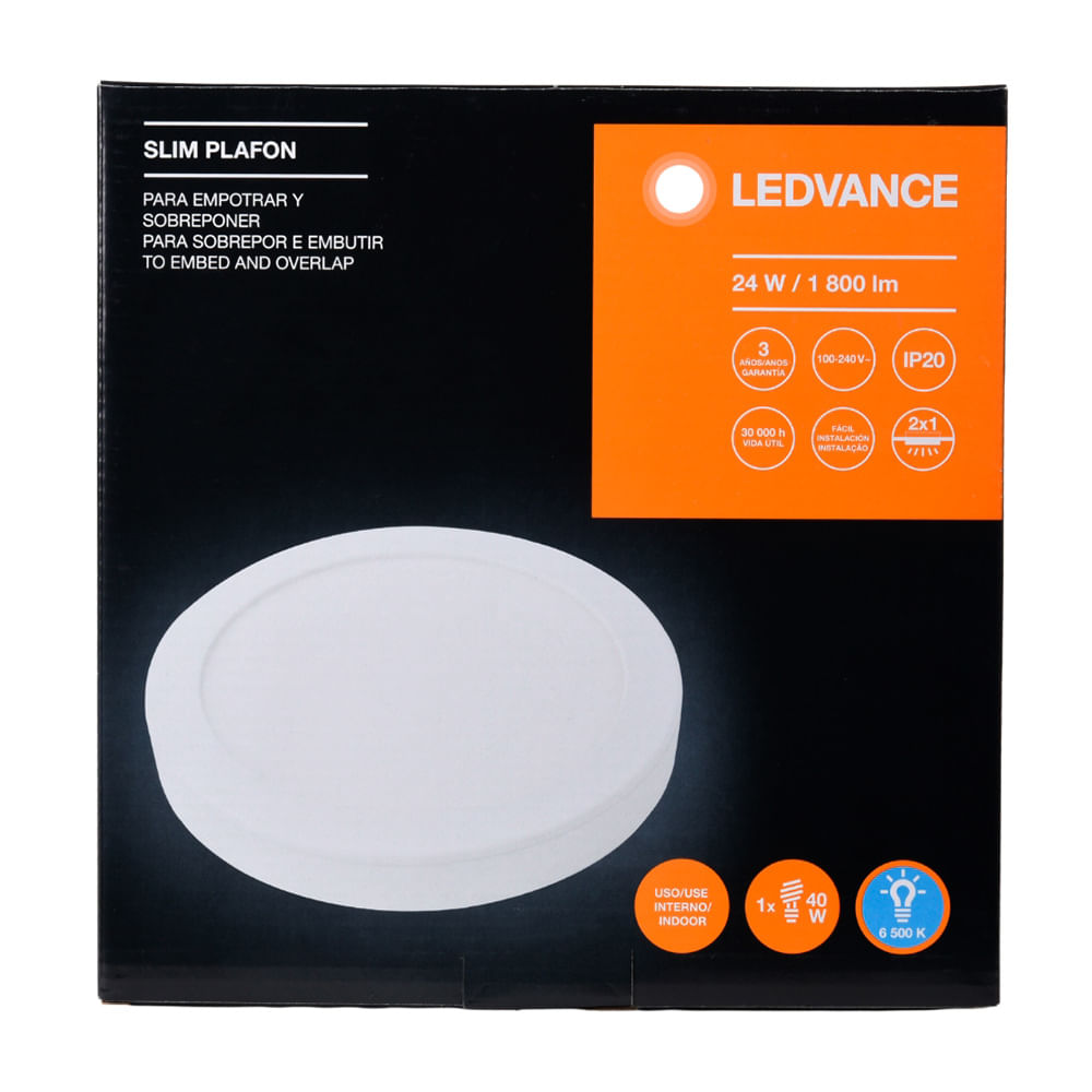 Downlight 2 en 1 redondo 24W luz blanca Ledvance - Promart