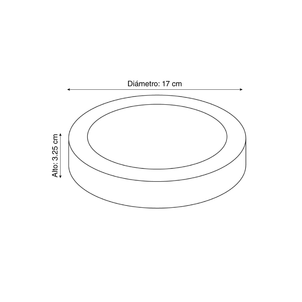 Downlight LED Adosado Redondo 12W Luz Amarilla - Promart
