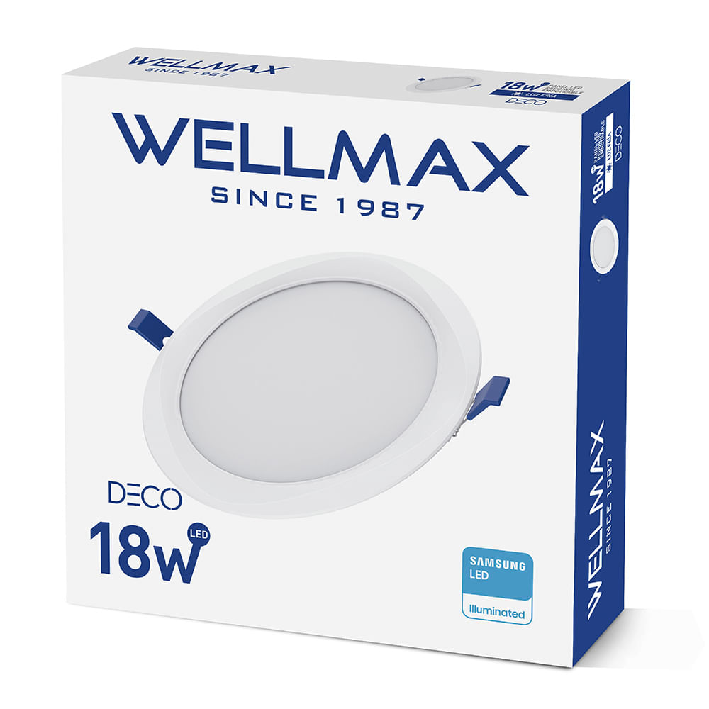 Panel led empotrable deco redondo 18w luz fría Wellmax-Samsung - Promart