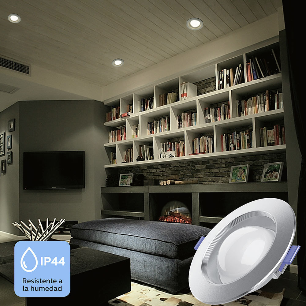 Spot Led Saturno Plateado para Caja Octagonal 6w Luz Cálida Wellmax ...