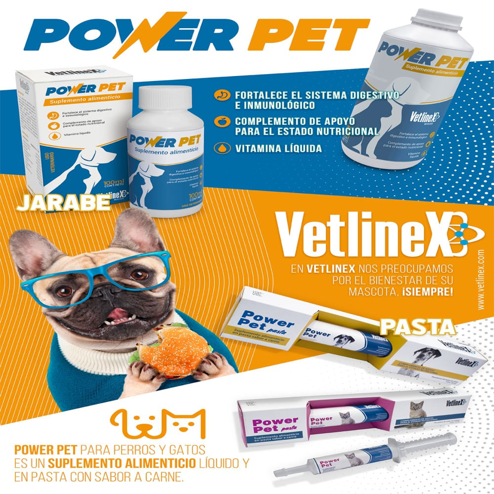 Power Pet 100Ml Vetlinex Suplemento Alimenticio En Jarabe - Promart