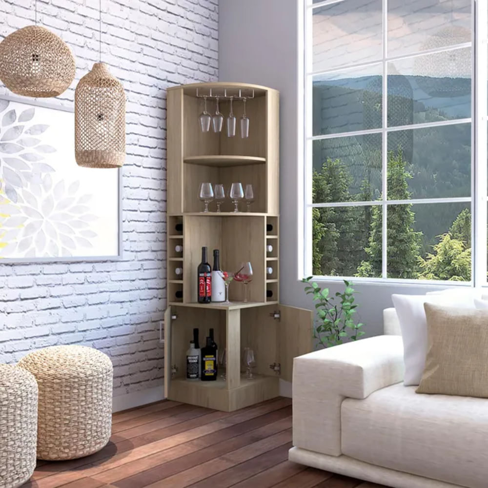 Mueble Esquinero de Bar Kava color Natural TU MESITA - Promart