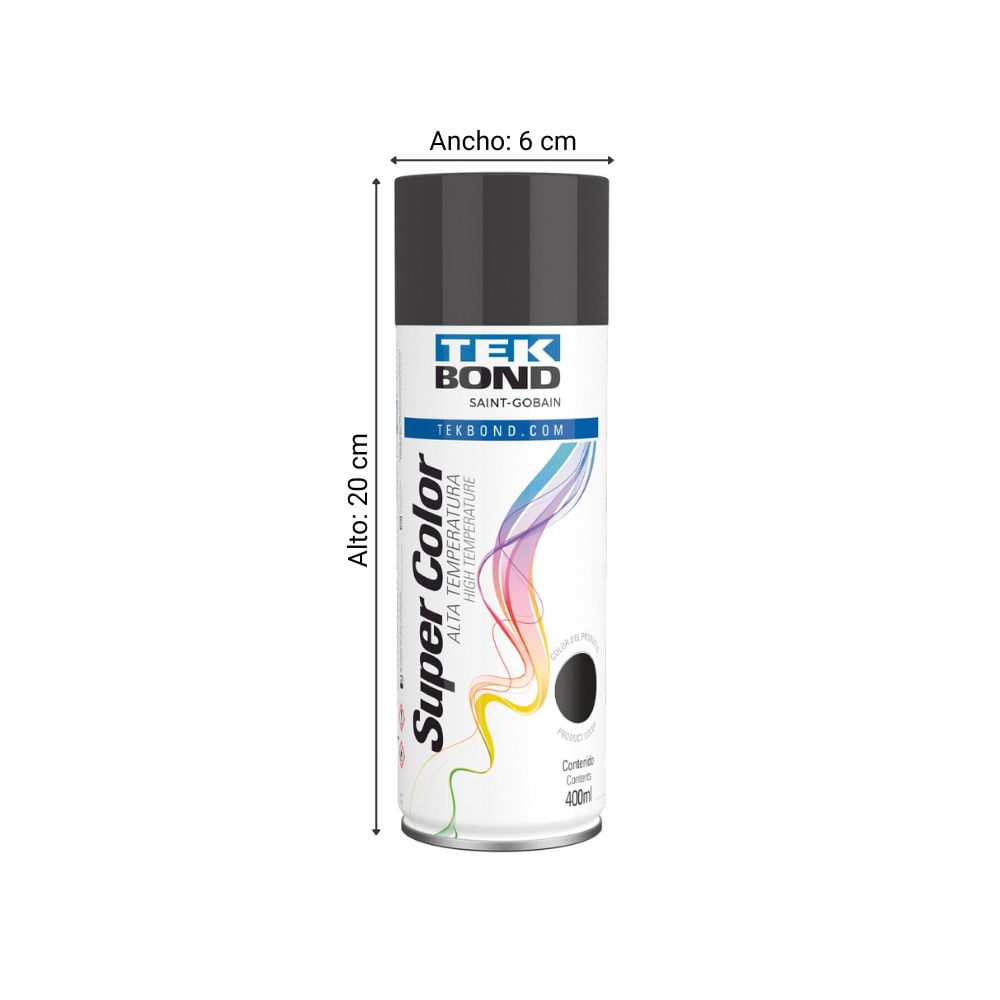 Pintura spray alta temperatura Negro Mate 400ml - Promart