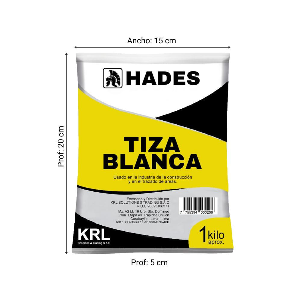 Tiza blanca 1kg Hades - Promart
