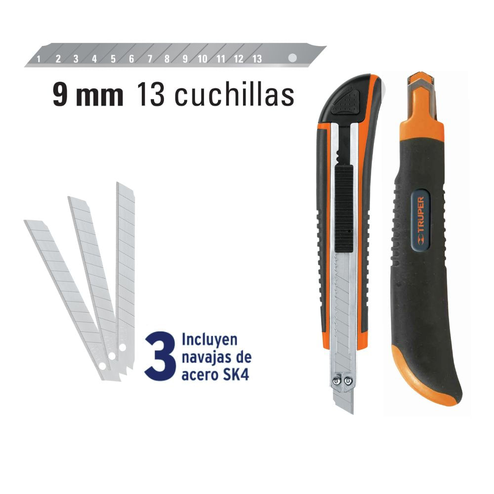 Cutter profesional Navaja Retráctil 9 mm. | Promart.pe - Promart
