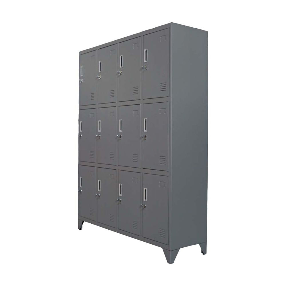 Locker Metálico Maletek Modelo 12 Puertas Portacandado Gris de Metal ...