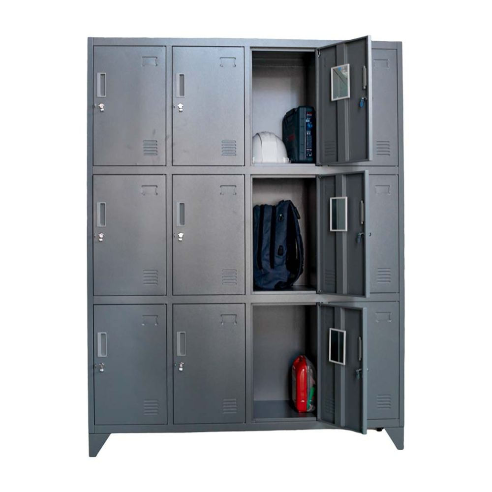Locker Metálico Maletek Modelo 12 Puertas Portacandado Gris de Metal ...