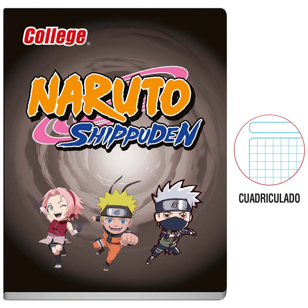 Cuaderno Deluxe Grapados COLLEGE Cuadriculado 80hj Naruto (Modelos ...