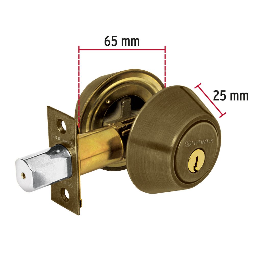 Chapa Cerrojo Cilíndrico Latón Antiguo Hermex | Promart.pe - Promart