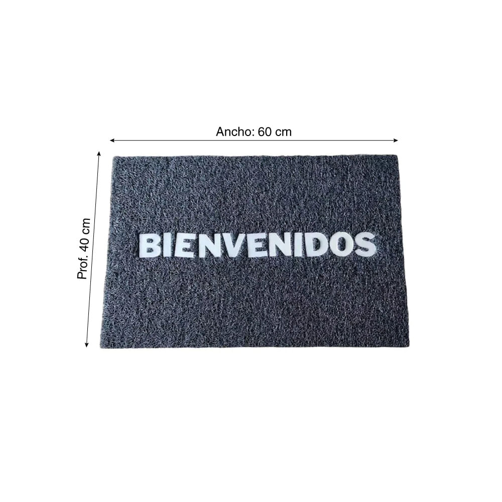 Felpudo confort Mat Basic Bienvenidos 60x40cm - Promart
