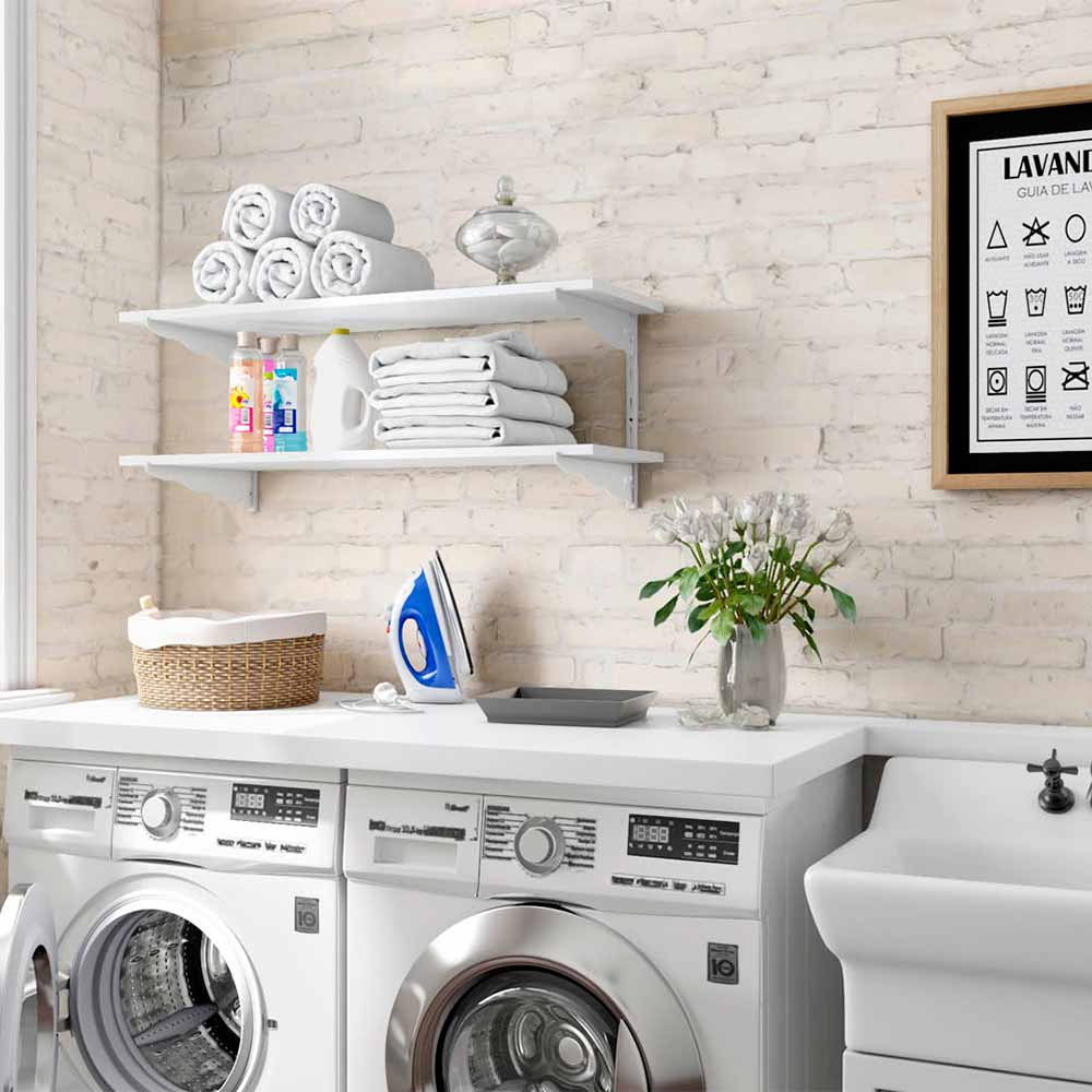 Repisa recta Facility 1.5x30x120cm Blanco Prat-K - Promart