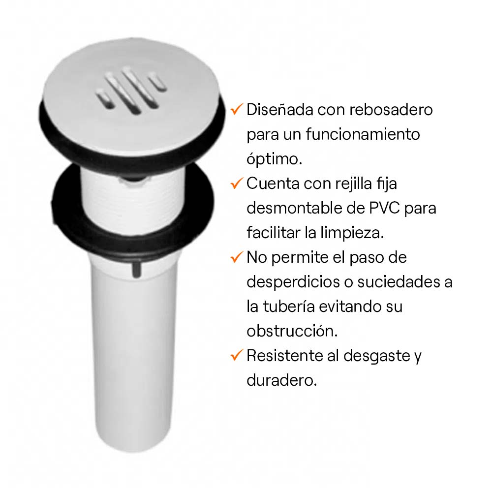 Contra plástica con rejilla para lavabo con rebose Coflex - Promart