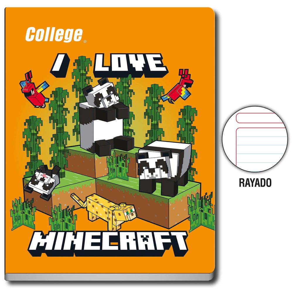 Cuaderno Deluxe Grapados COLLEGE Rayado 80hj Minecraft (Modelos ...