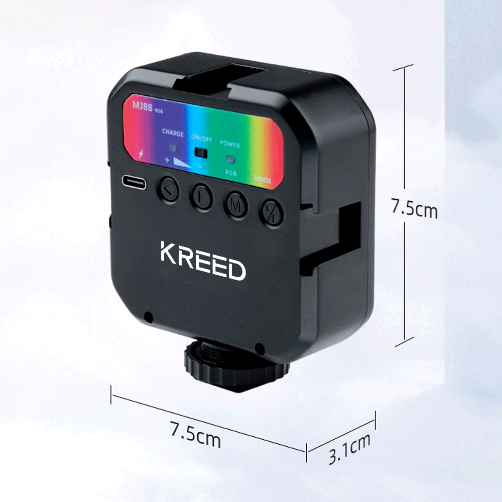 Luz LED RGB Recargable para Cámaras con control MJ88 - Promart