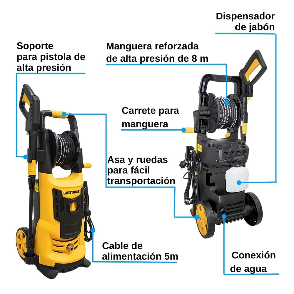 Hidrolavadora Alta presión 165 Bar 2400 PSI - 2000W UYUSTOOLS | Promart.pe - Promart