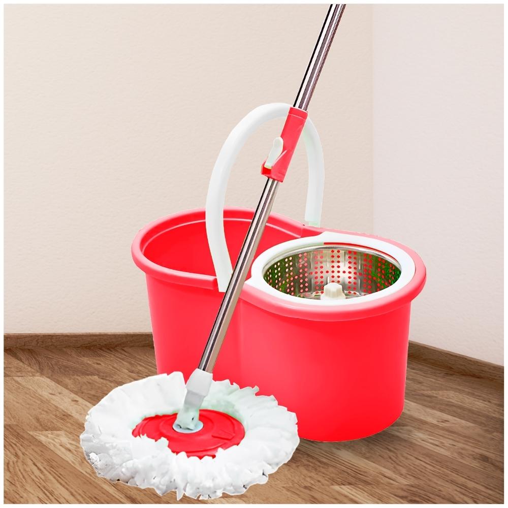 Trapeador con Balde Centrifugador Escurridor Giratorio Rojo 54TM - Promart