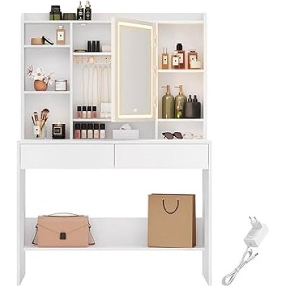 Tocador Moderno Miriam con Espejo Led 2 cajones TU MESITA - Promart