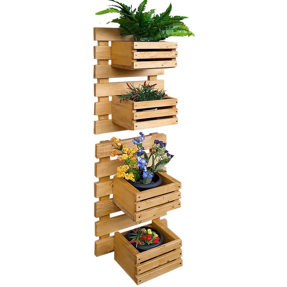 Macetero Doble de Madera Carmin Movenda - Promart