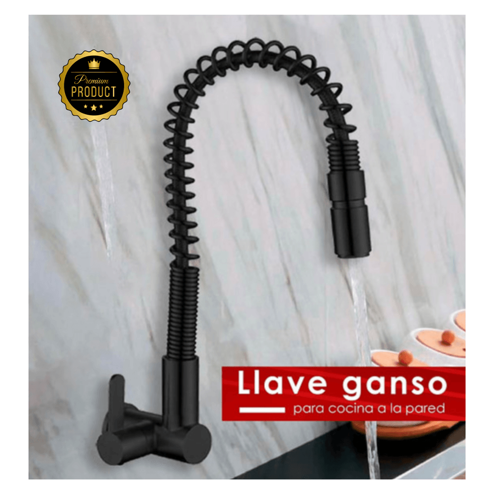 Llave ganso Negro para Cocina XM 107201 Acero Inoxidable - Promart