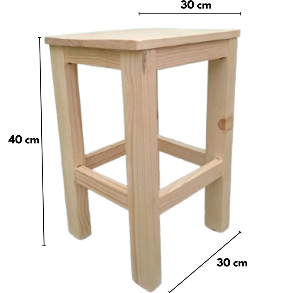 Banquito de Madera Dancing en Natural Laqueado - Promart