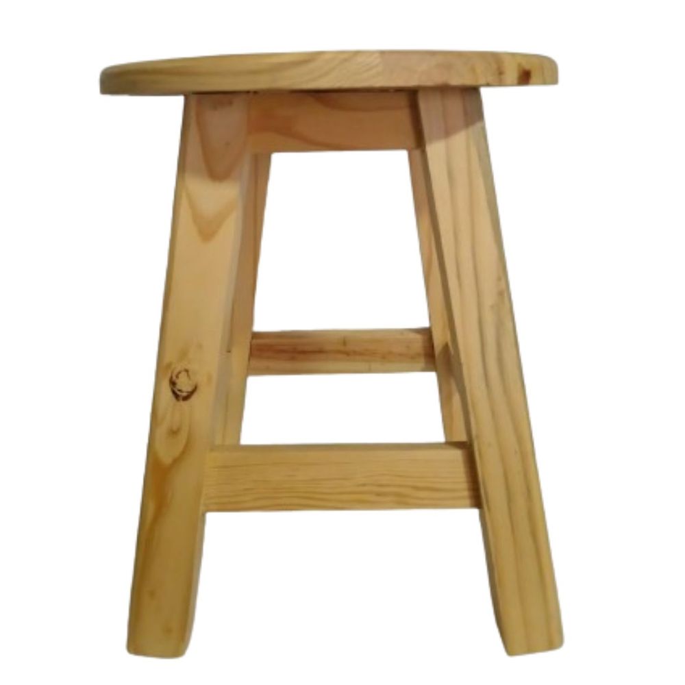 Banquito de Madera Redondo Bustin en Natural - Promart