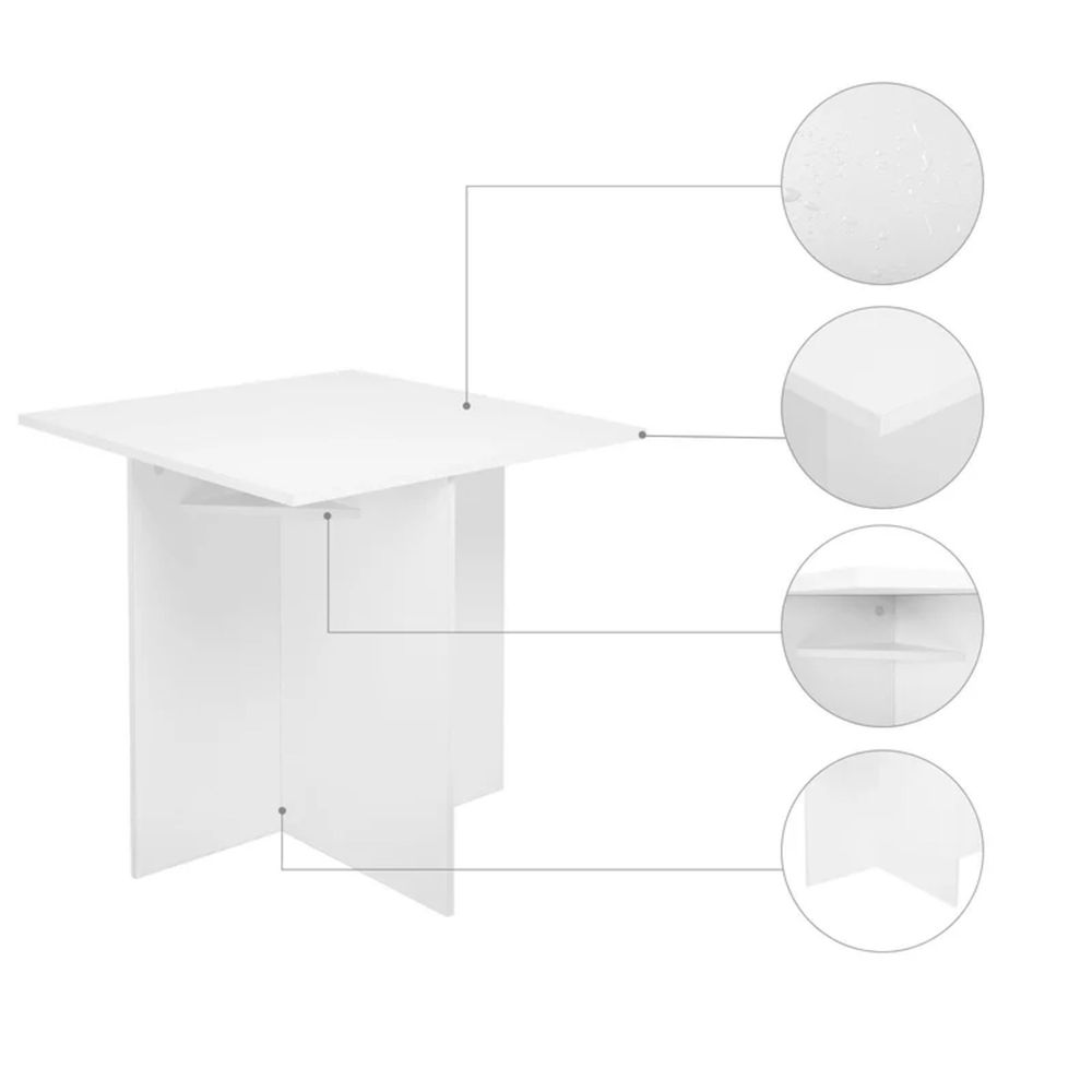 Juego de Comedor con 4 Bancos Moderno Katty Blanco R&R MUEBLES - Promart