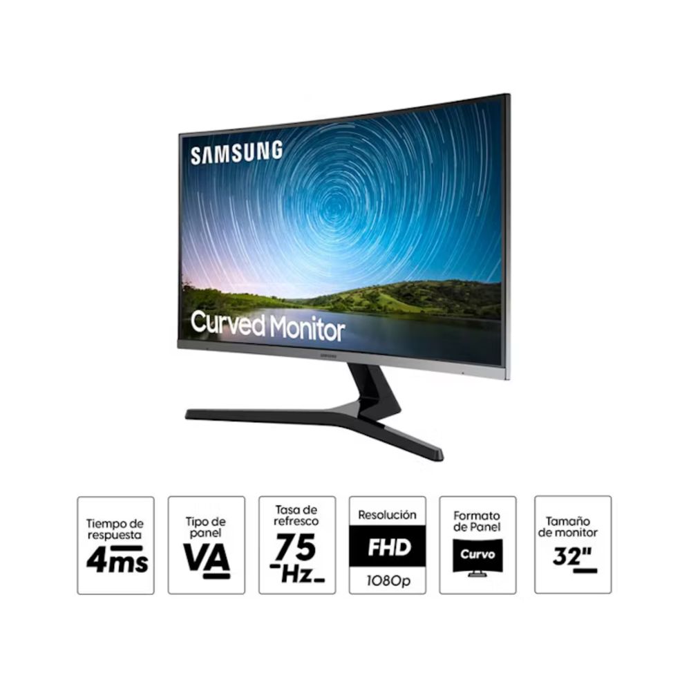 Monitor Samsung Curvo 32" Full HD LC32R500FHLXPE - Promart