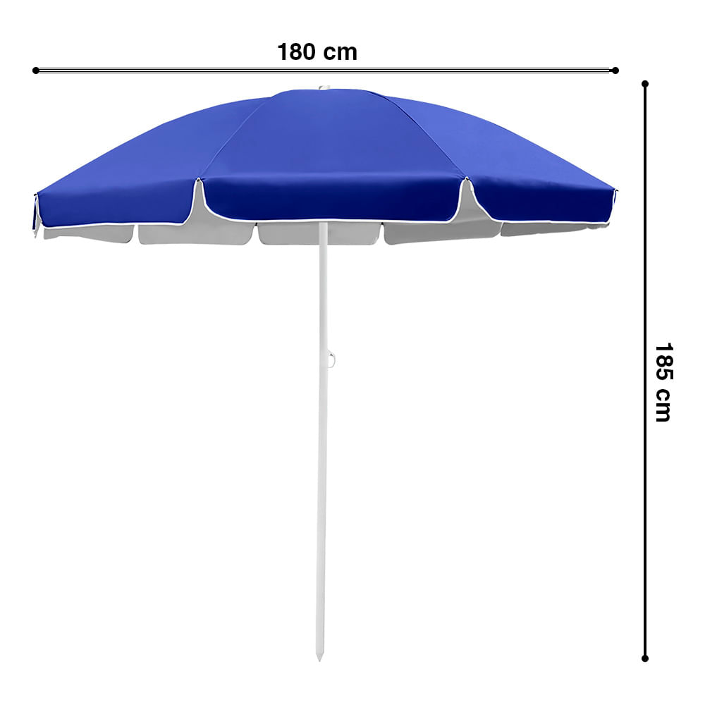 Sombrilla de Playa Grande para Sol 180cm Azul 0Y1 - Promart