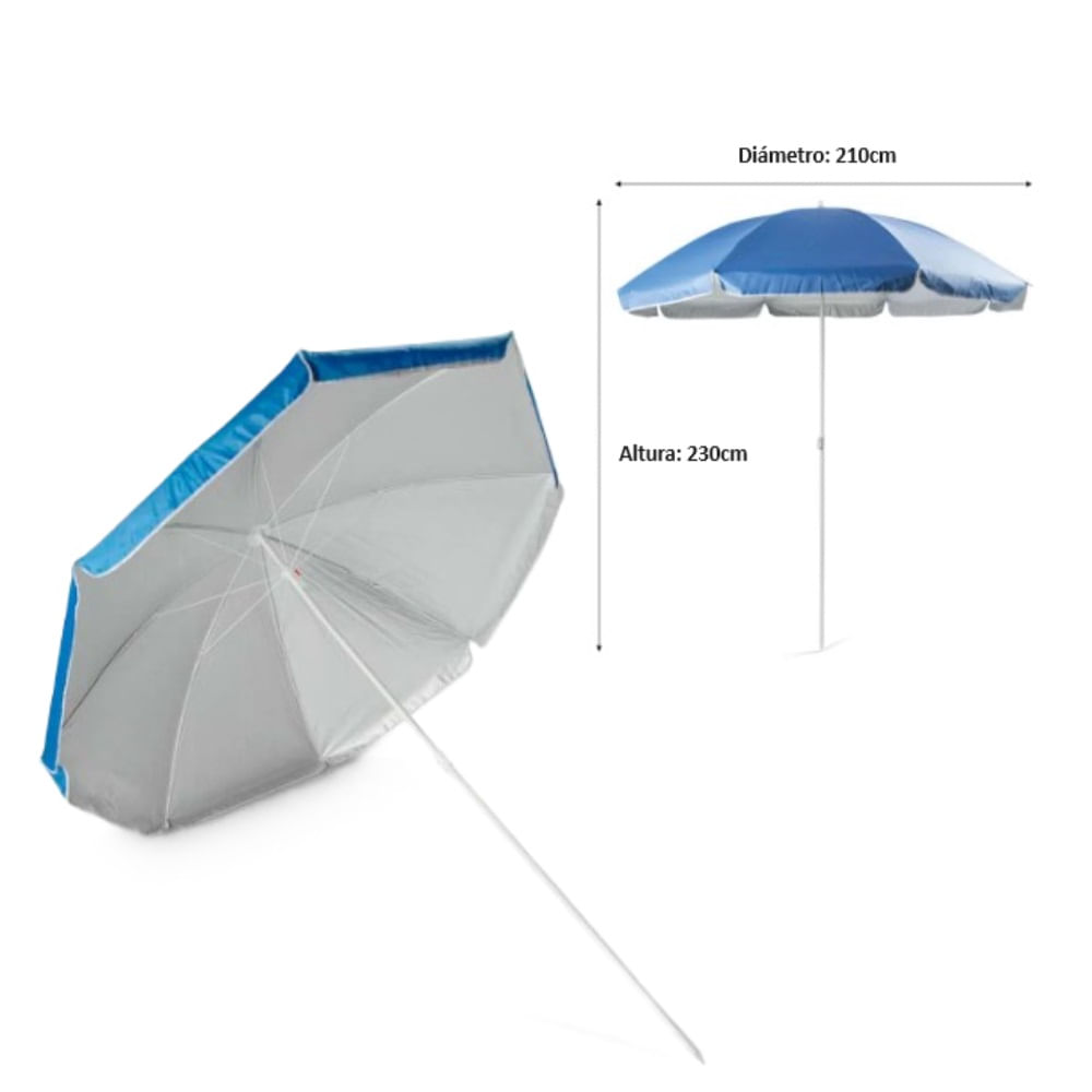 Sombrilla Playera Extragrande 210cm protección UV Funda | Promart.pe ...