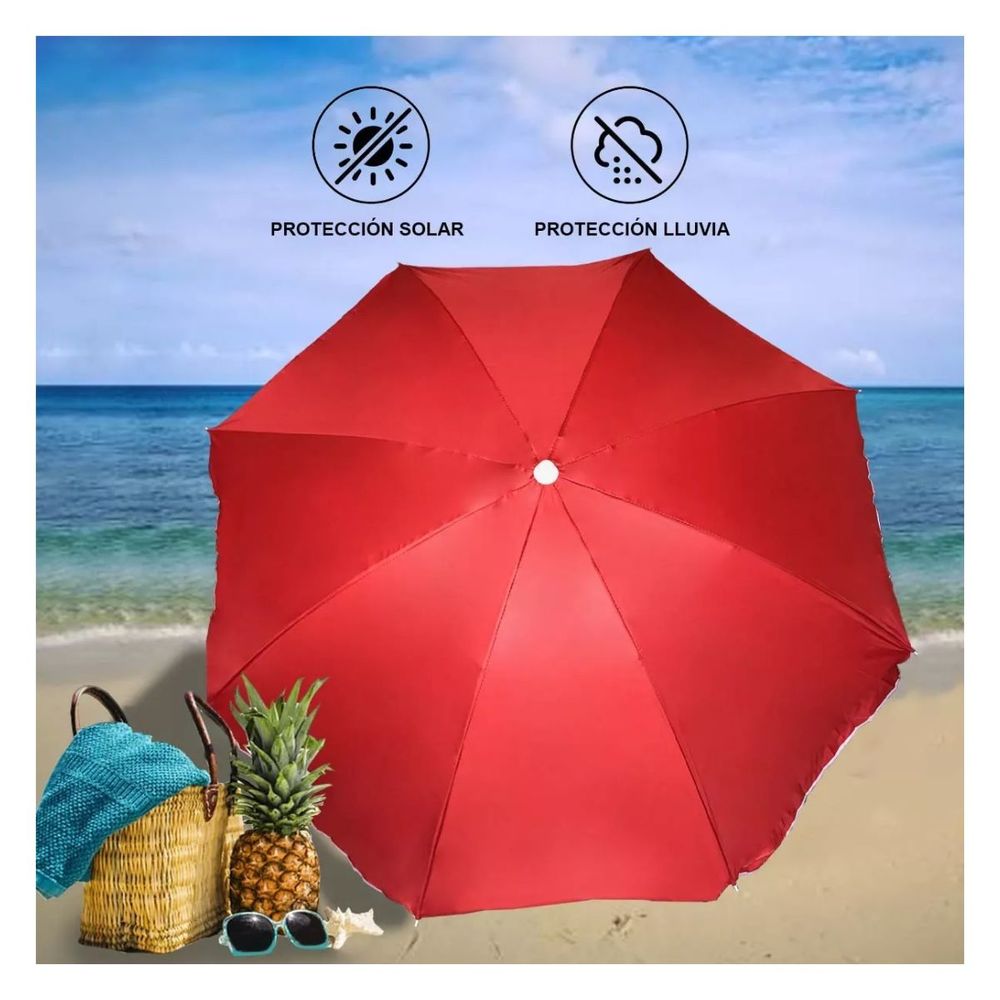 Sombrilla Playera Extragrande 210cm protección UV Funda | Promart.pe ...