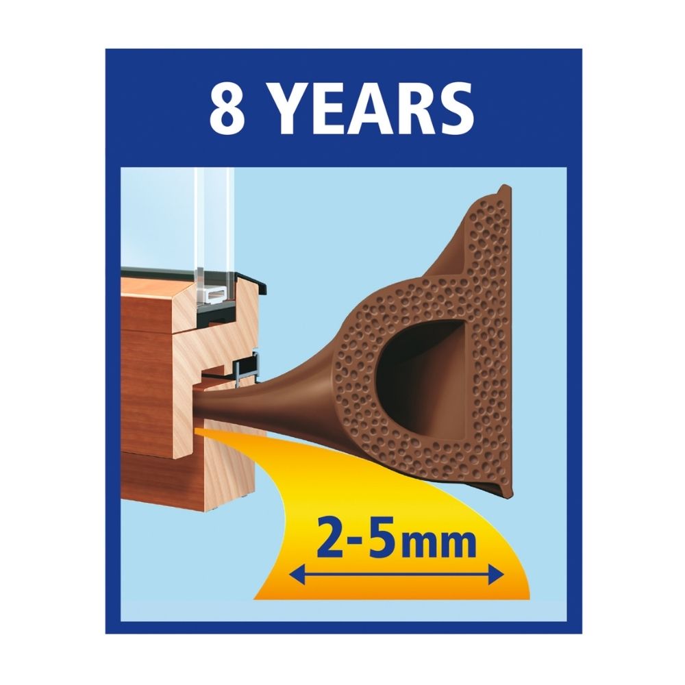 Burlete caucho perfil ventana P Marrón 6mx9mm Tesa - Promart