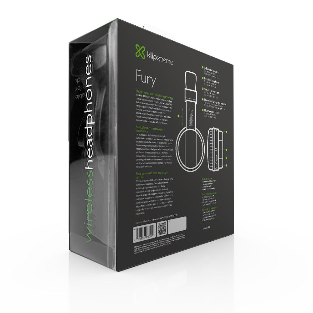 Audífonos Bluetooth Klip Xtreme Fury Khs 620Rd Rojo 9 horas - Promart