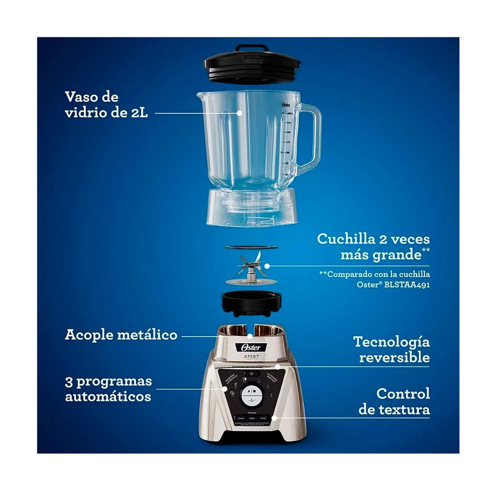 Licuadora Xpert Oster BLST3BCAG053 con Control de Textura Potencia 2HP ...