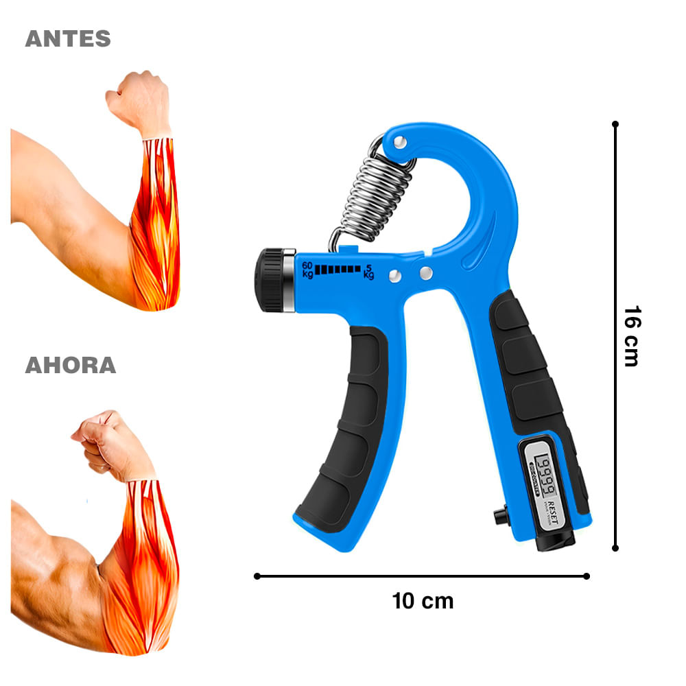 Mancuerna de Mano Hand Grip con Contador 60kg AZ TG8 - Promart