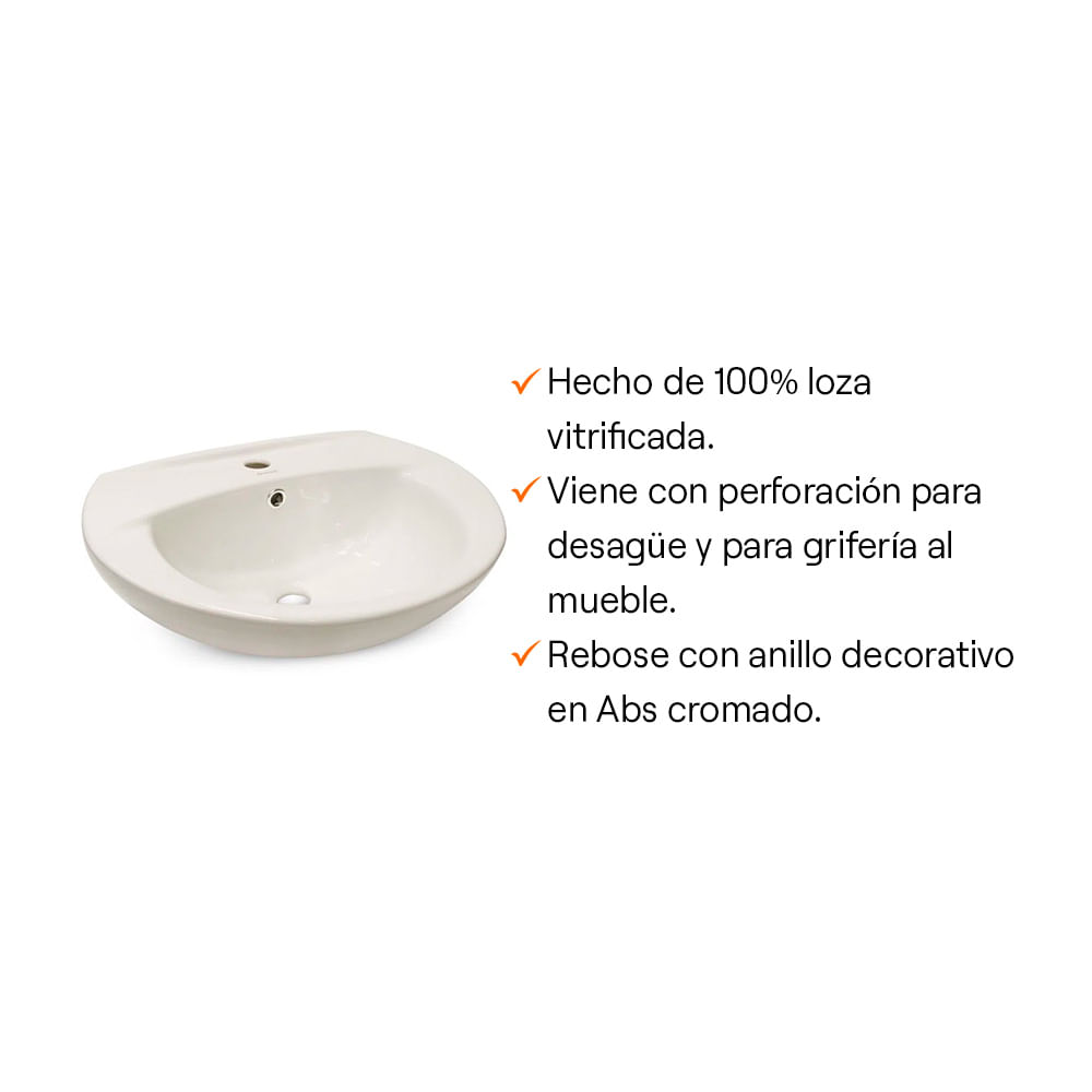 Lavatorio Orange Ártico Blanco - Promart