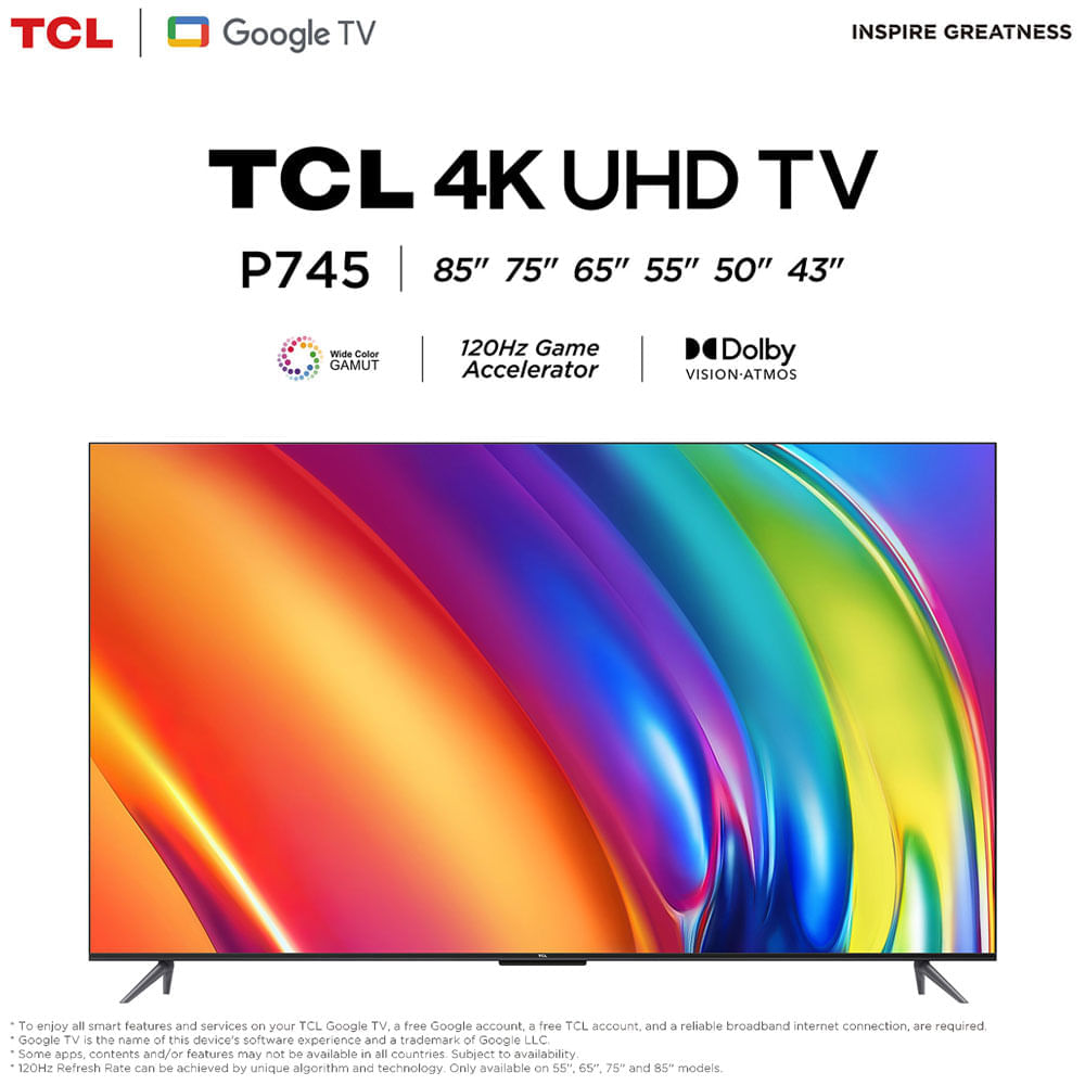 Televisor TCL LED 85" UHD 4K Smart Tv 85P745 - Promart