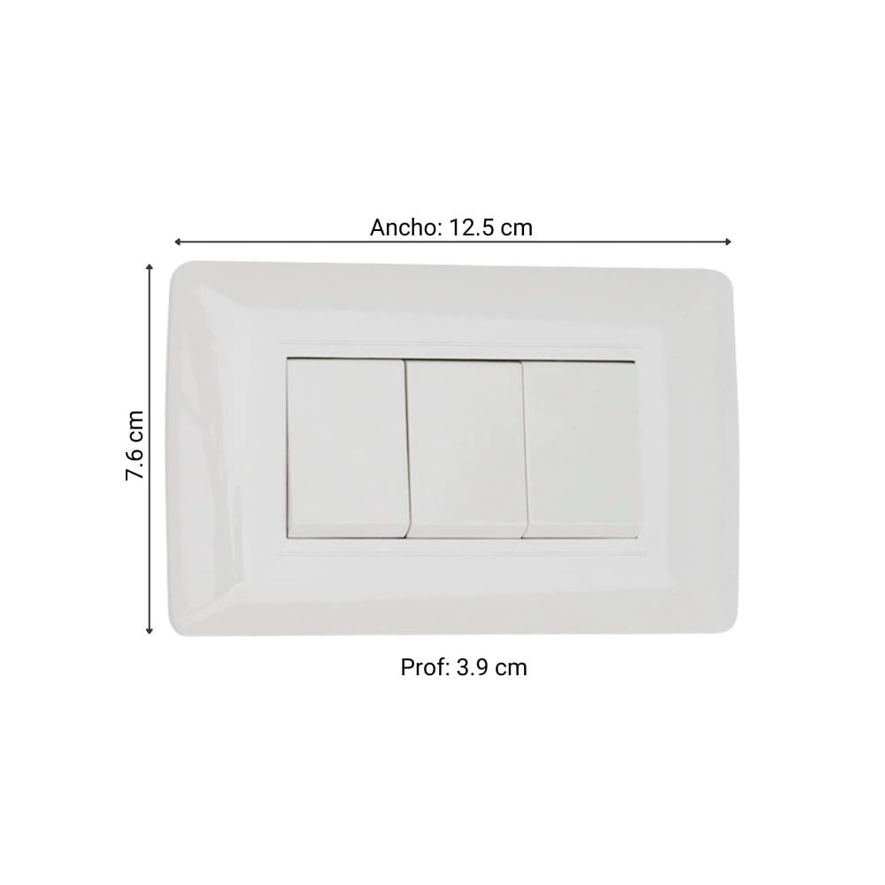 Interruptor Essential Triple Blanco Orange - Promart