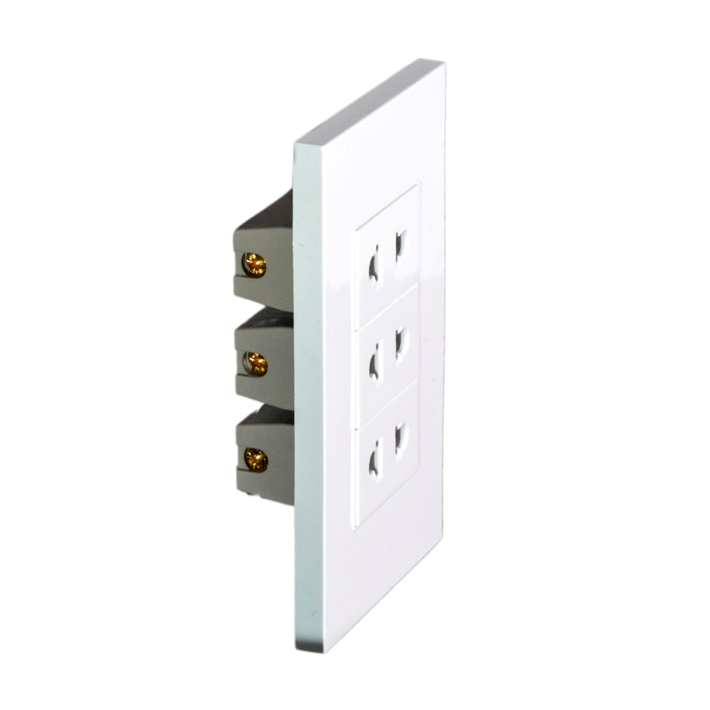 Tomacorriente Core Triple Universal Blanco Orange - Promart