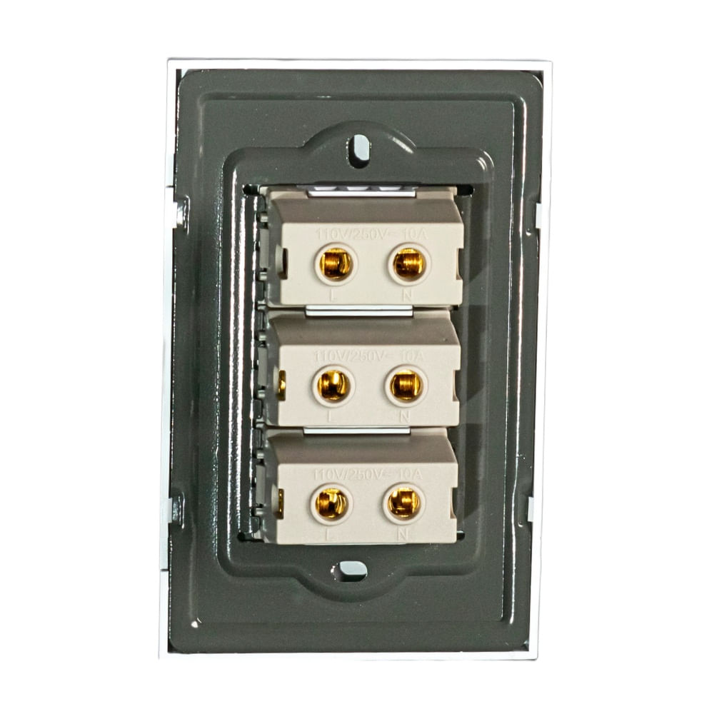 Tomacorriente Core Triple Universal Blanco Orange - Promart