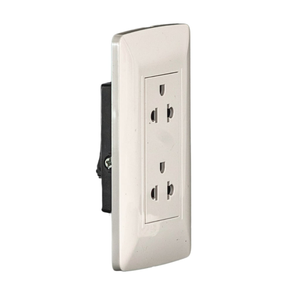 Tomacorriente Essential Doble Universal Blanco Orange - Promart