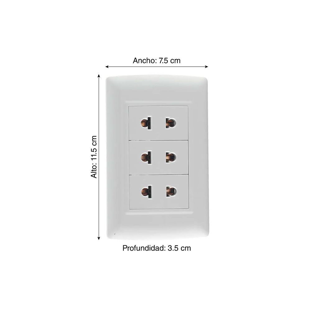 Tomacorriente Universal Triple - Basic Orange - Promart