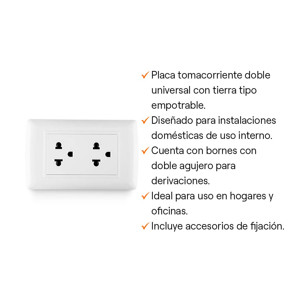 Tomacorriente Universal Doble - Basic Orange | Promart.pe - Promart