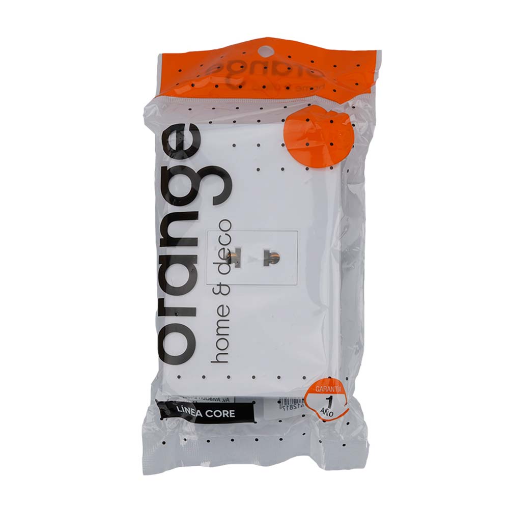 Tomacorriente Core Simple Universal Blanco Orange - Promart