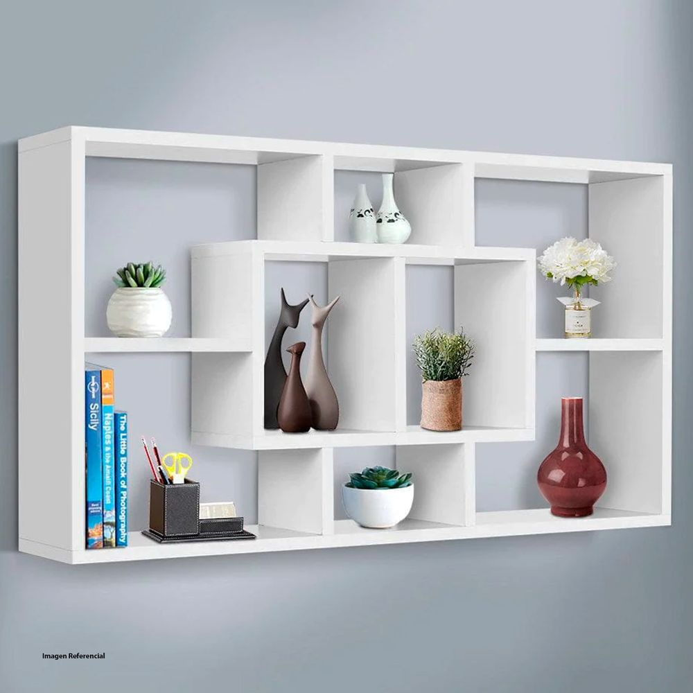 Repisa Flotante Melamina LeMueble 2 Divisiones 90x60x18cm Blanco - Promart