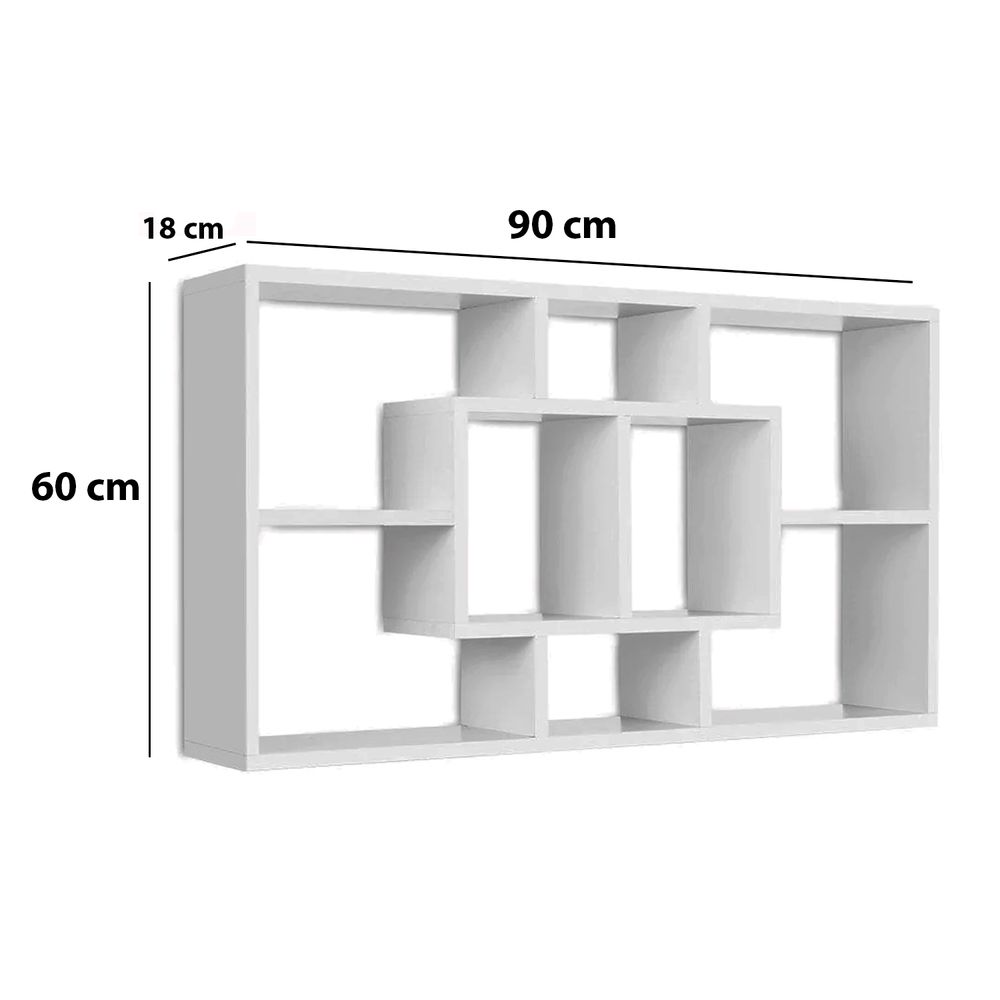 Repisa Flotante Melamina LeMueble 2 Divisiones 90x60x18cm Blanco - Promart