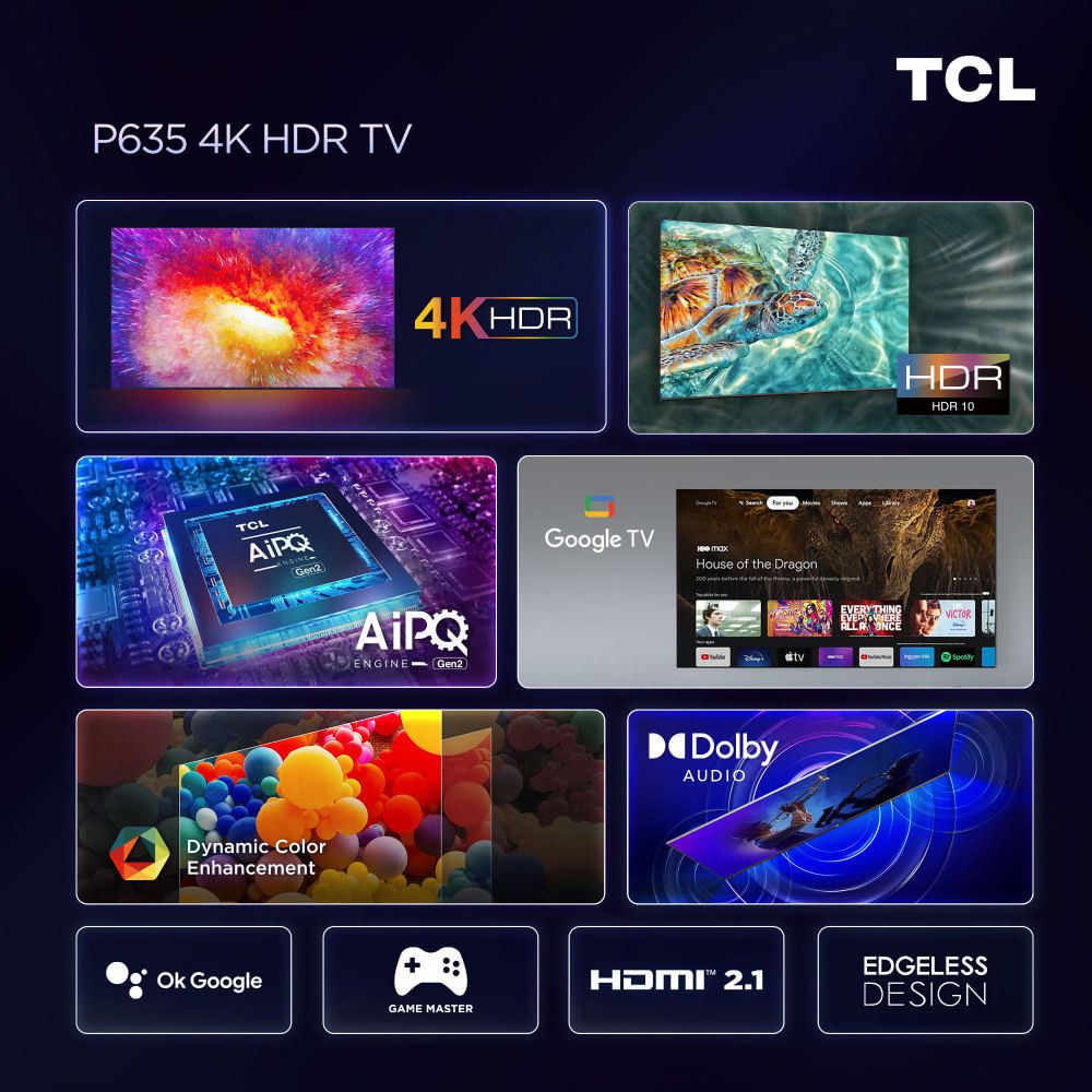 Televisor TCL 55" 4K UHD 55P635 - Promart